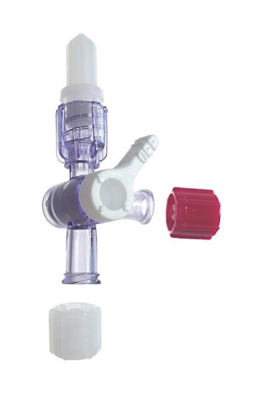 Medical 3-Way Stopcock - Caps, Male Luer Lock, 2 Female Luers ST-066 - Custom & OEM - DirectMed